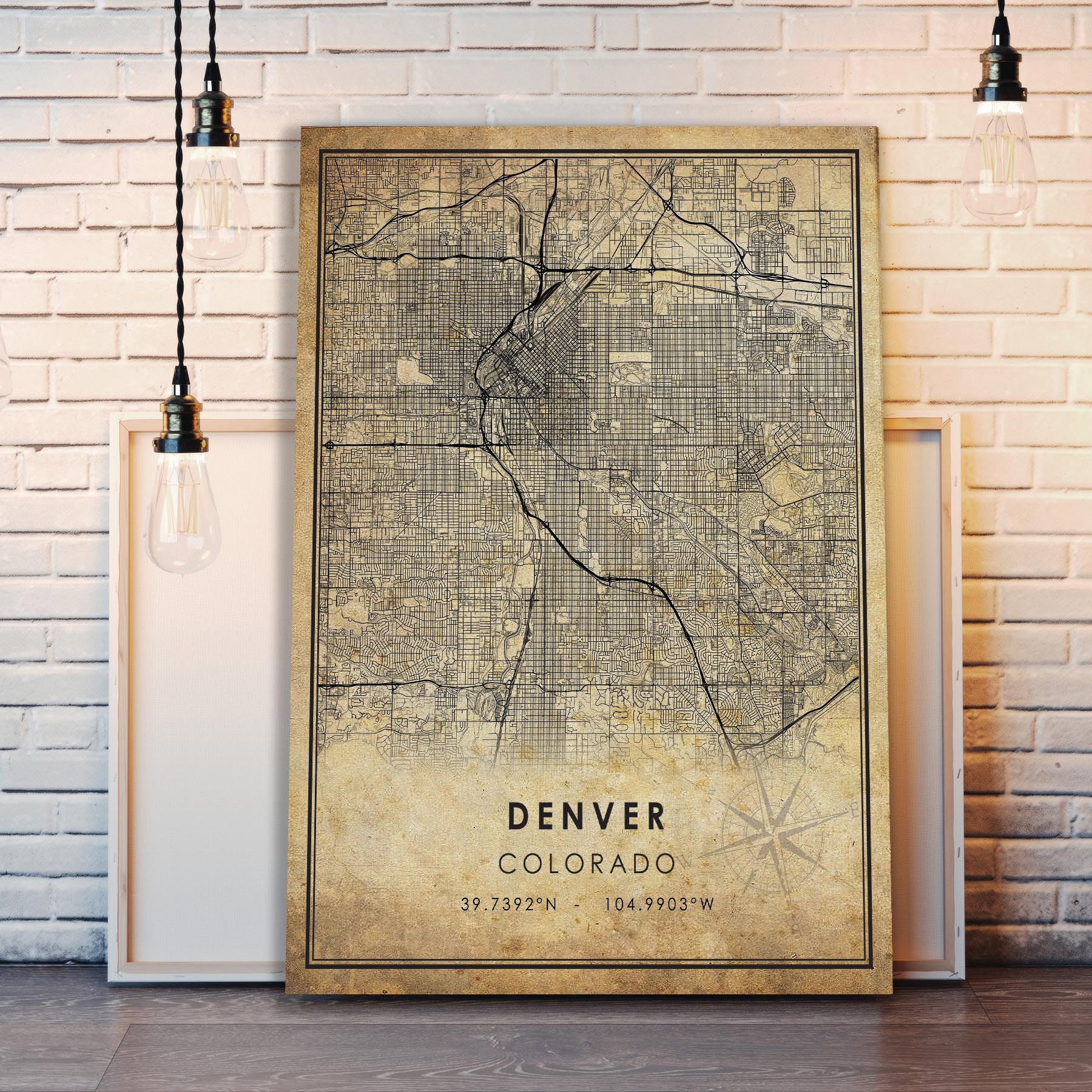 Denver Vintage Map Print Denver Map Colorado Map Art - Etsy