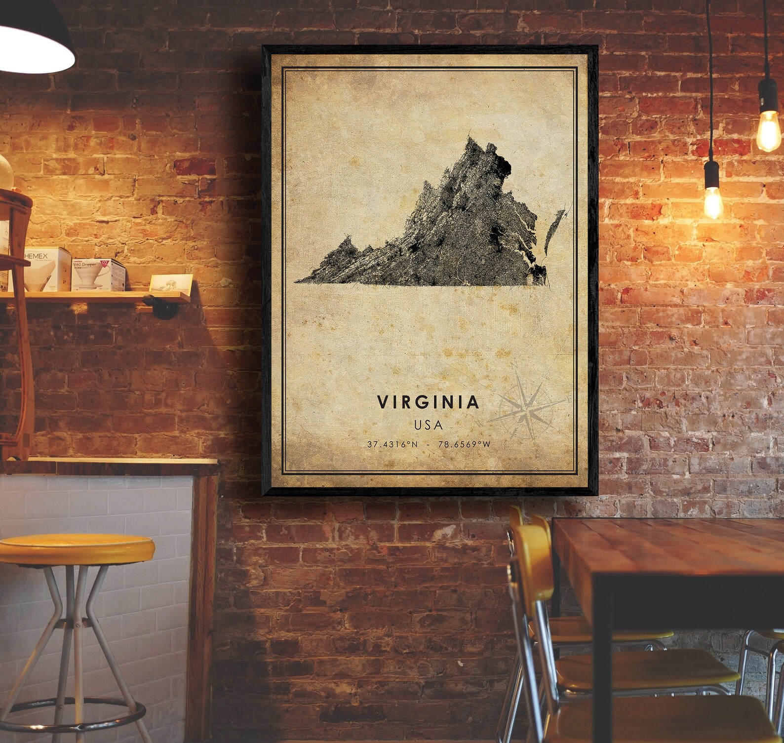 Virginia Vintage Map Print Virginia Map Virginia Map Art | Etsy