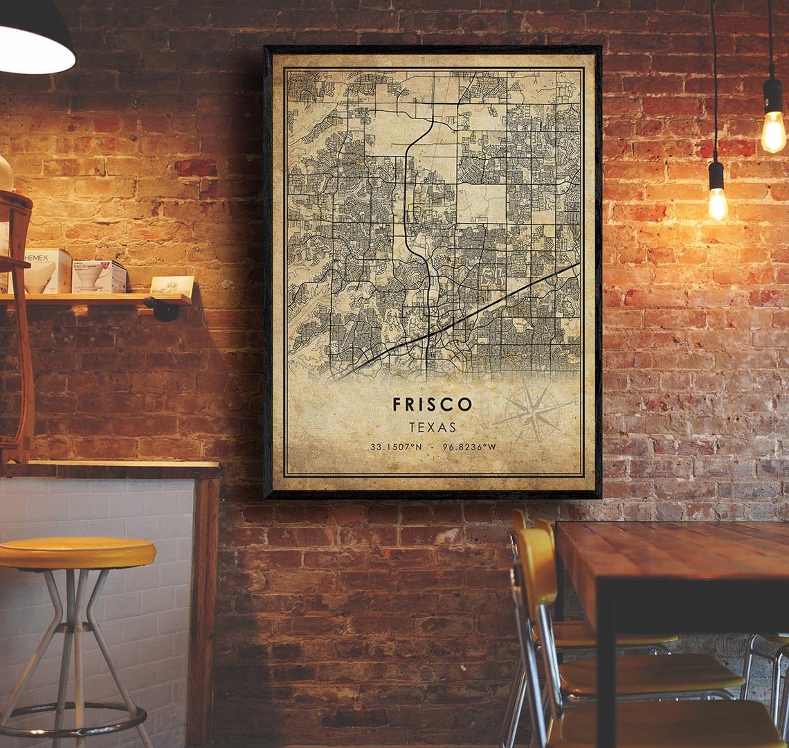 Frisco Map Print Frisco Map Texas Map Art Frisco City - Etsy