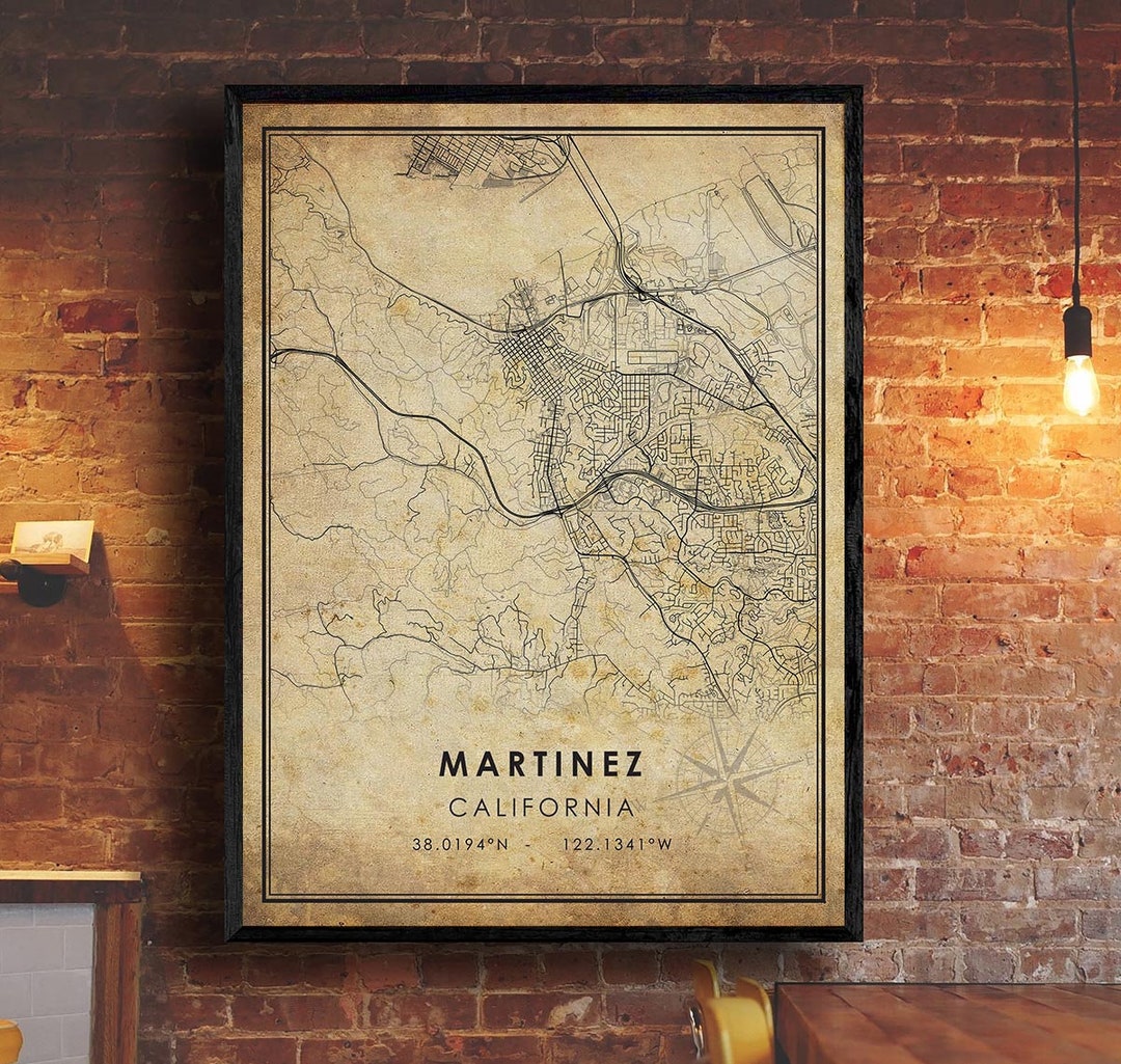 Martinez Map Print | Martinez Map | California Map Art | Martinez City ...