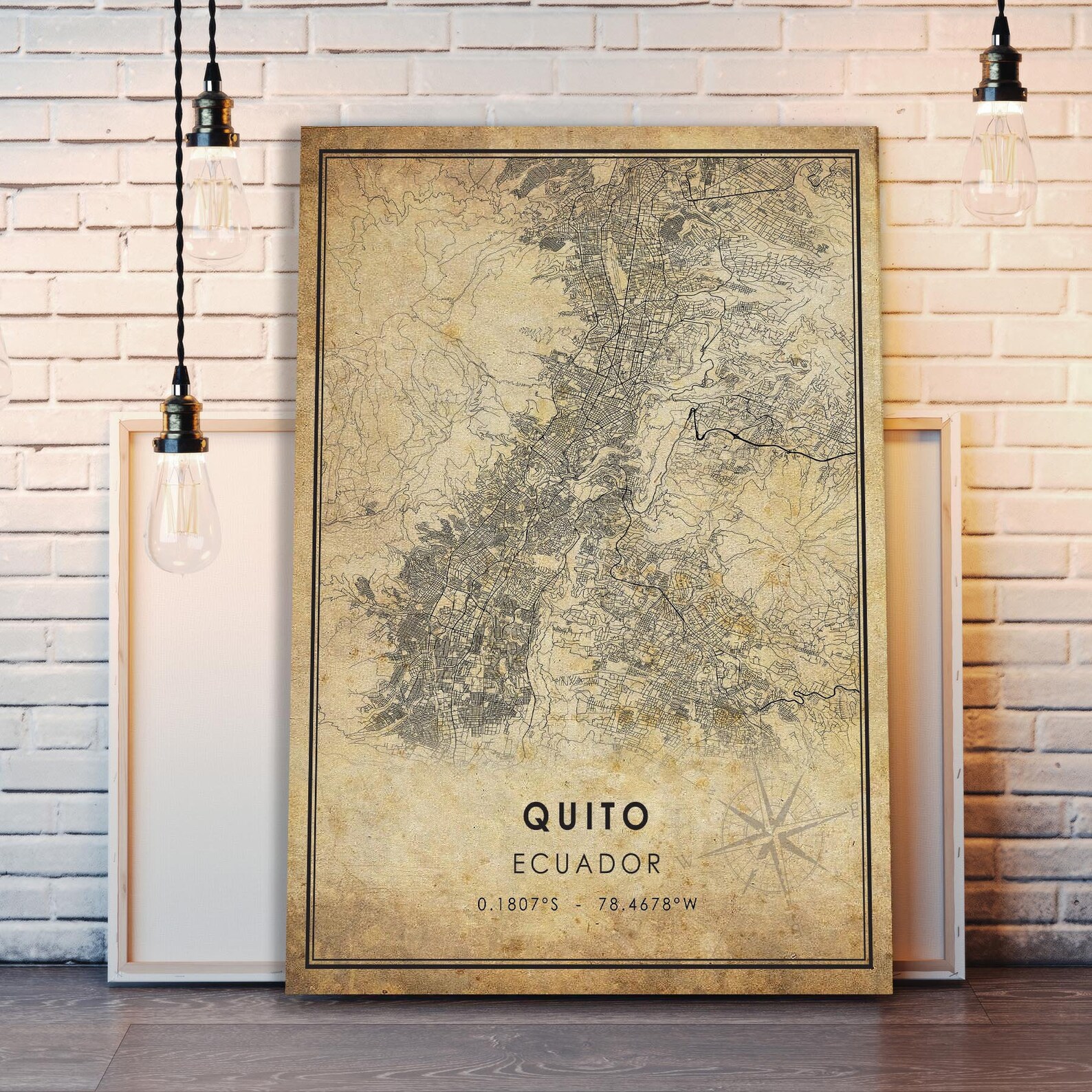 Quito Vintage Map Print Quito Map Ecuador Map Art Quito - Etsy