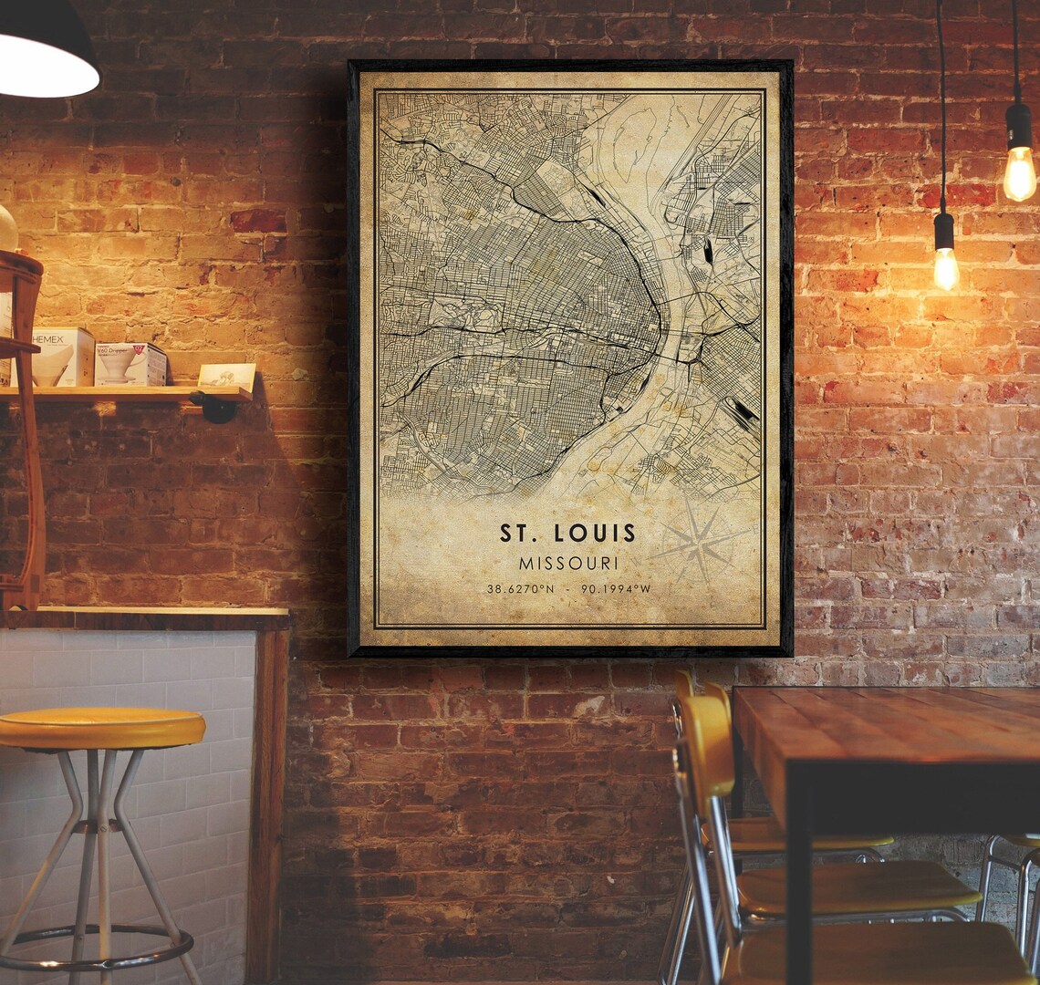 St. Louis Vintage Map Print St. Louis Map Missouri Map Art - Etsy