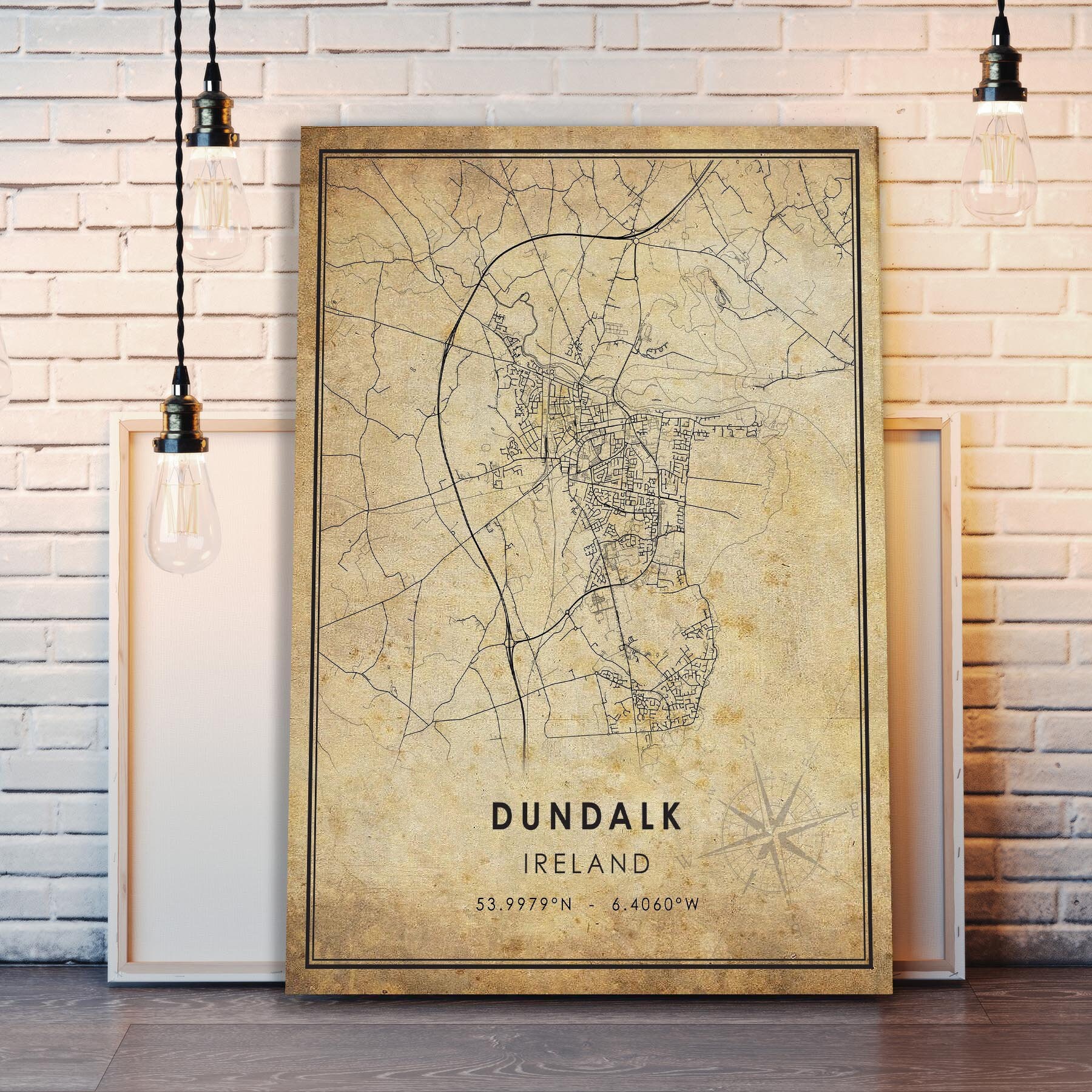 Dundalk Map Print | Dundalk Map | Ireland Map Art | Dundalk City Road ...