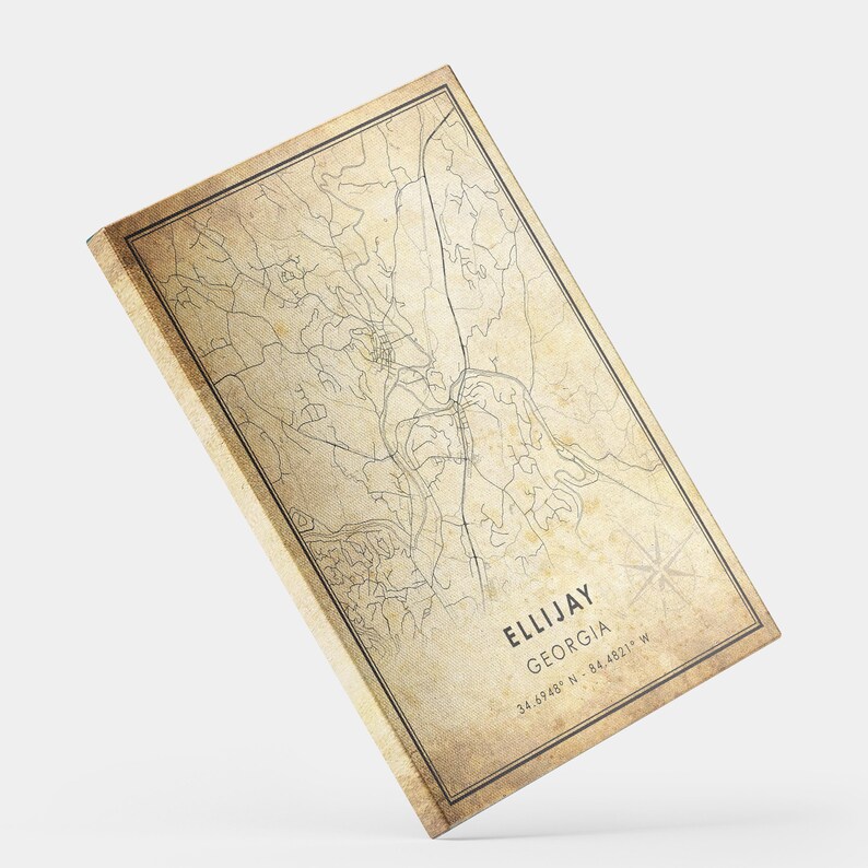Ellijay Map Print Ellijay Map Georgia Map Art Ellijay - Etsy
