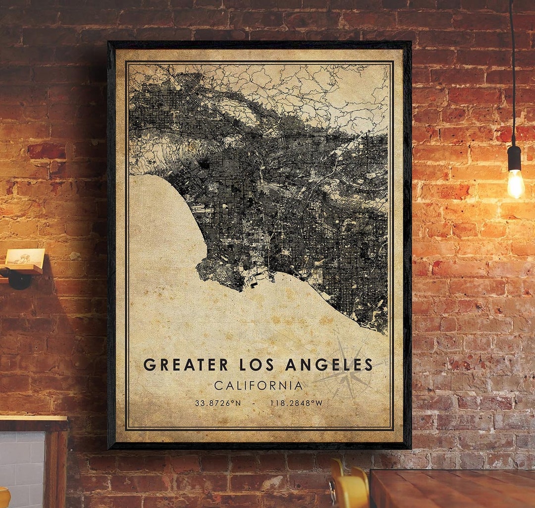 Greater Los Angeles Map Print | Greater Los Angeles Map | California ...