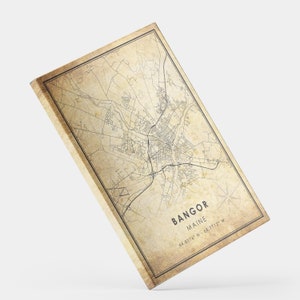 Bangor Map Print | Bangor Map | Maine Map Art | Bangor City Road Map ...