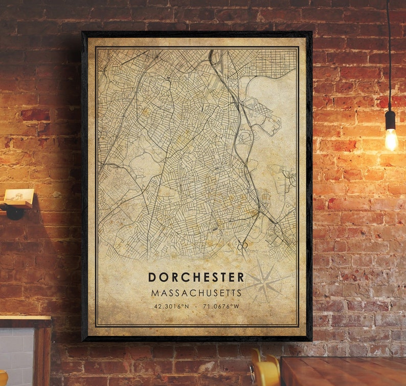Dorchester Vintage Map Print Dorchester Map Massachusetts | Etsy