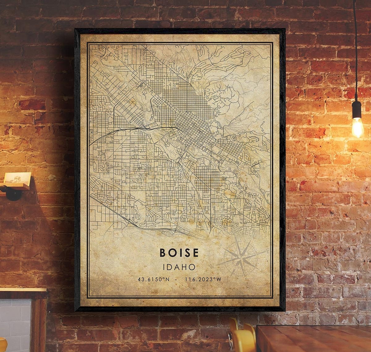 Boise Vintage Map Print Boise Map Idaho Map Art Boise - Etsy