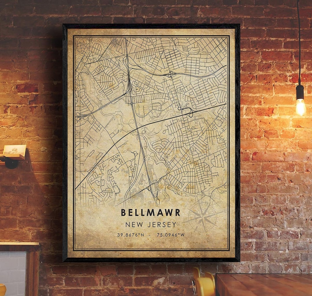 Bellmawr Vintage Map Print | Bellmawr Map | Bellmawr New Jersey City ...