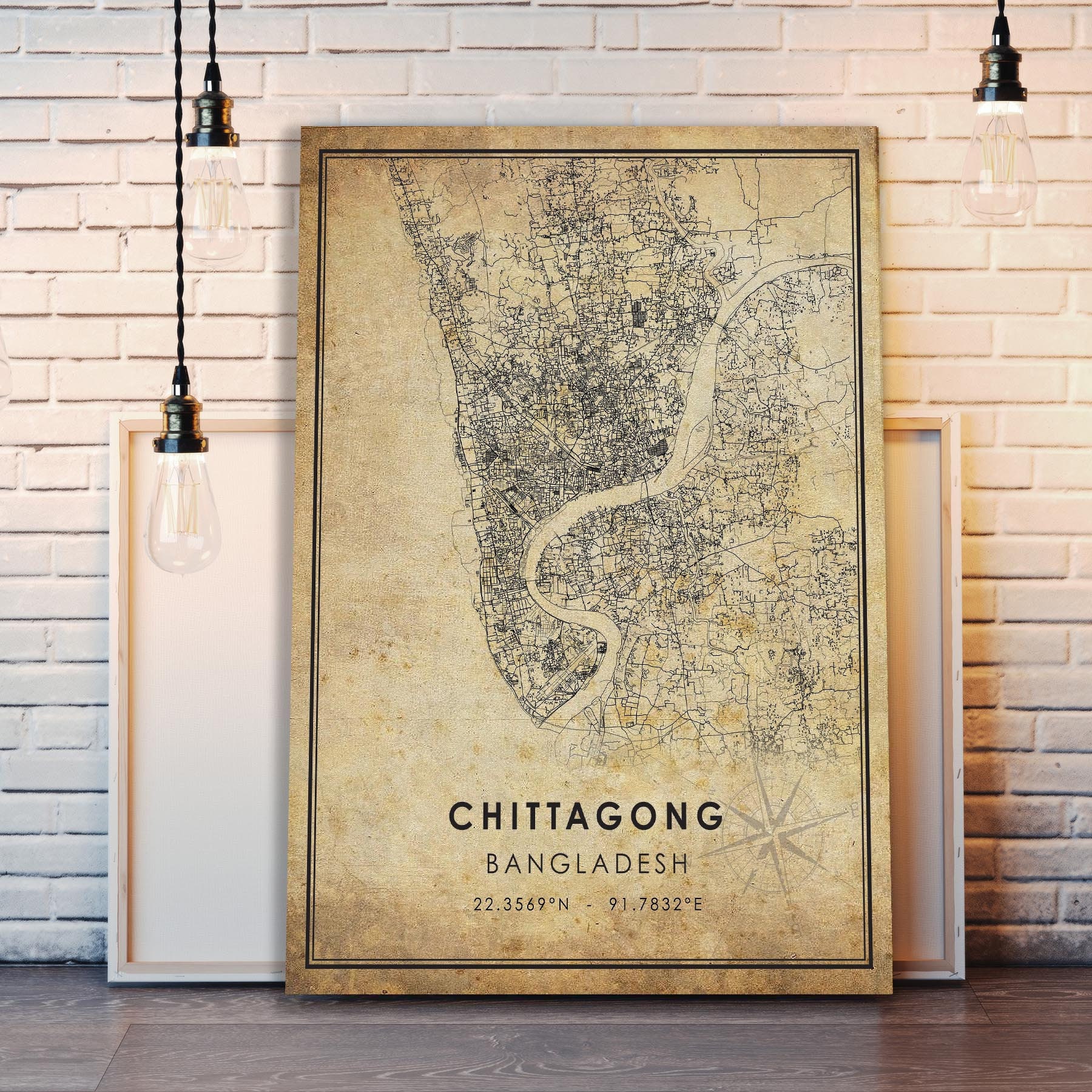 Chittagong Map Print | Chittagong Map | Bangladesh Map Art | Chittagong ...