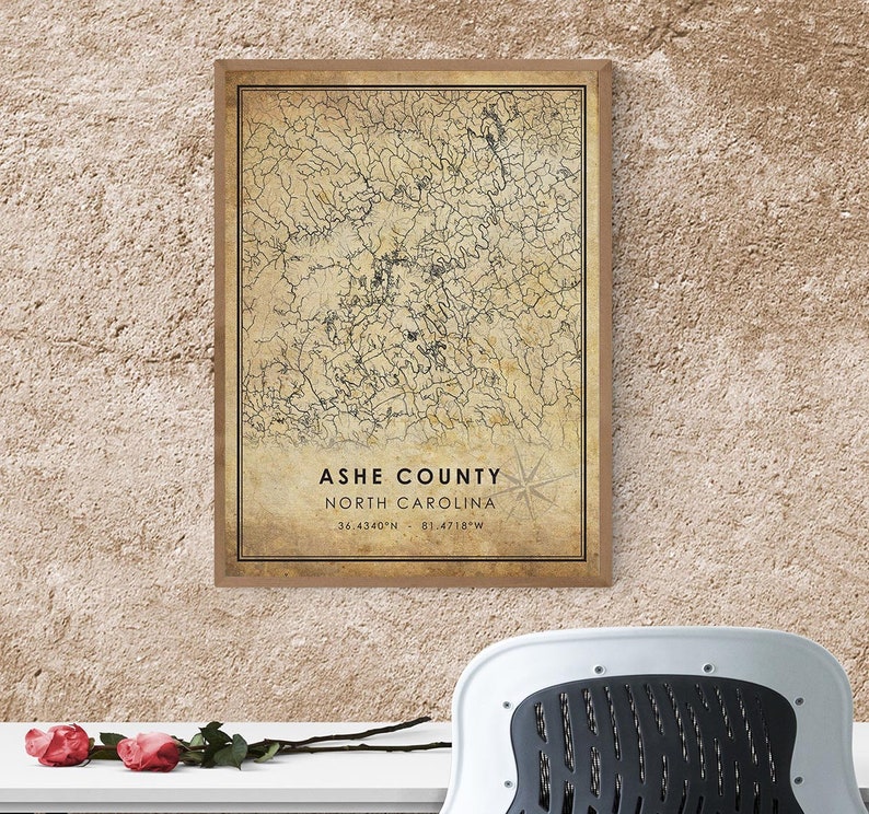 Ashe County Map Print Ashe County Map North Carolina Map - Etsy