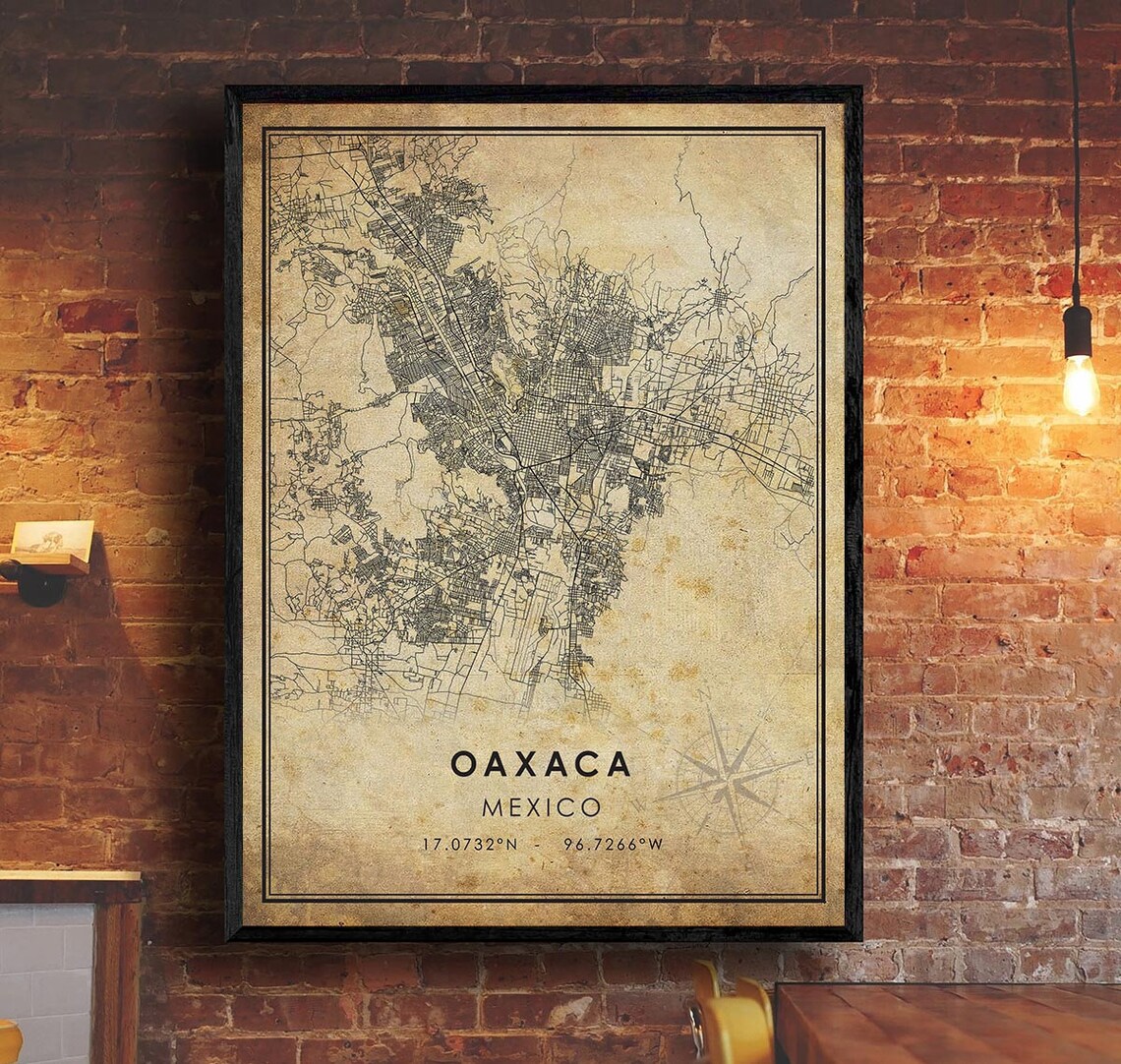 Oaxaca Map Print Oaxaca Map Mexico Map Art Oaxaca City - Etsy