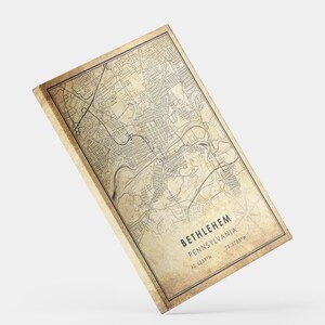Bethlehem Vintage Map Print | Bethlehem Map | Pennsylvania Map Art ...