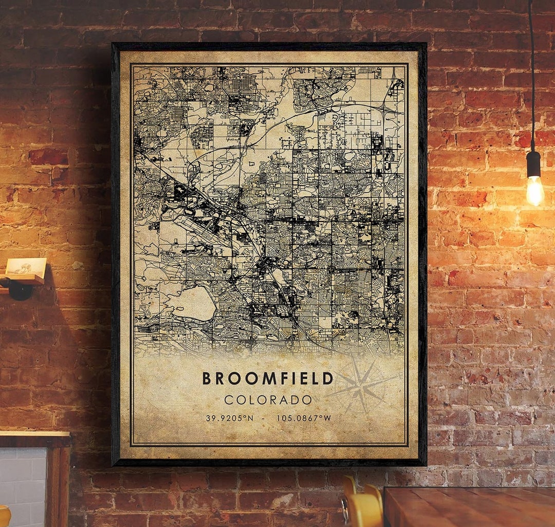 Broomfield Vintage Map Print Broomfield Map Colorado Map Art Broomfield ...