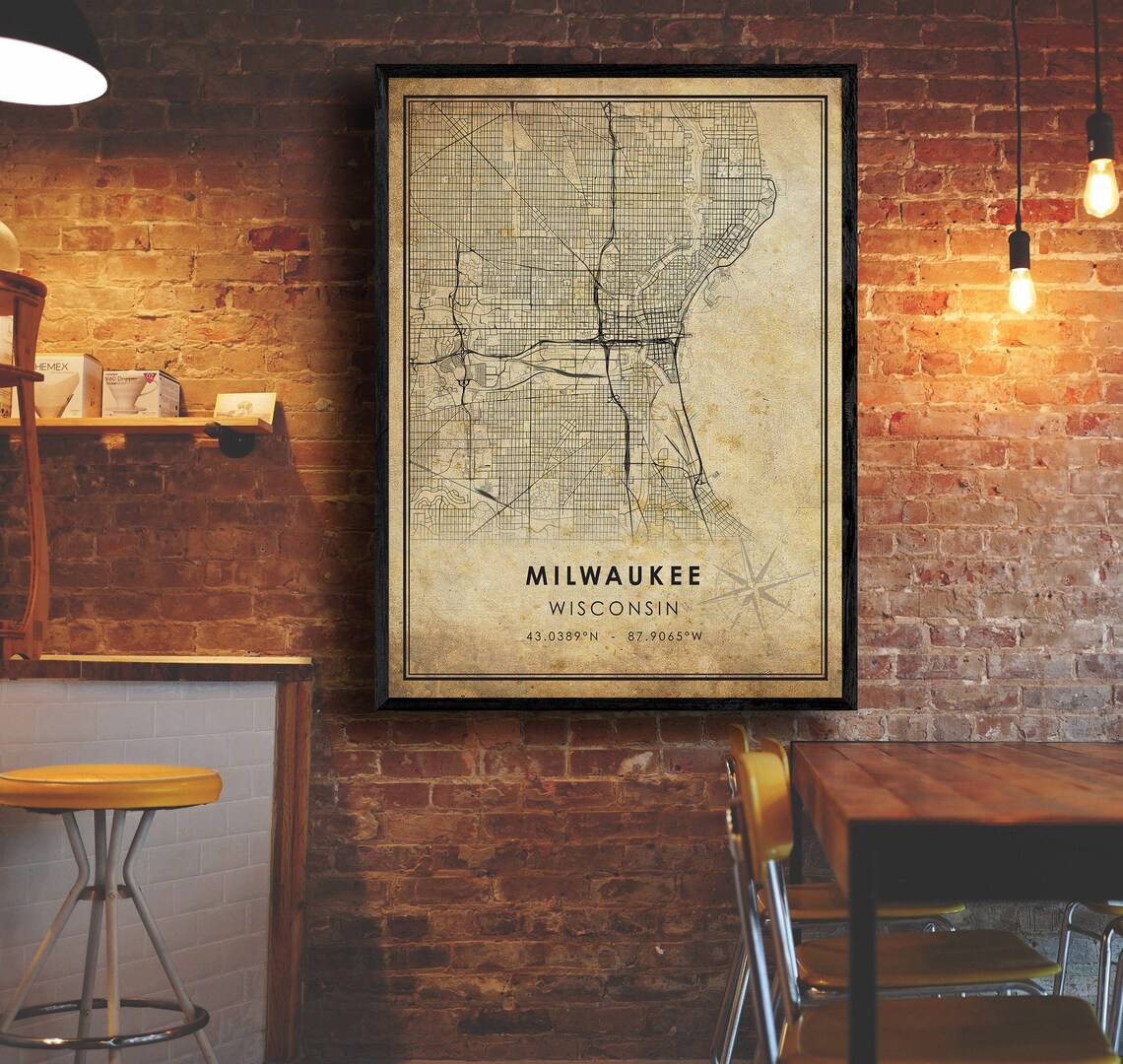 Milwaukee Vintage Map Print Milwaukee Map Wisconsin Map - Etsy