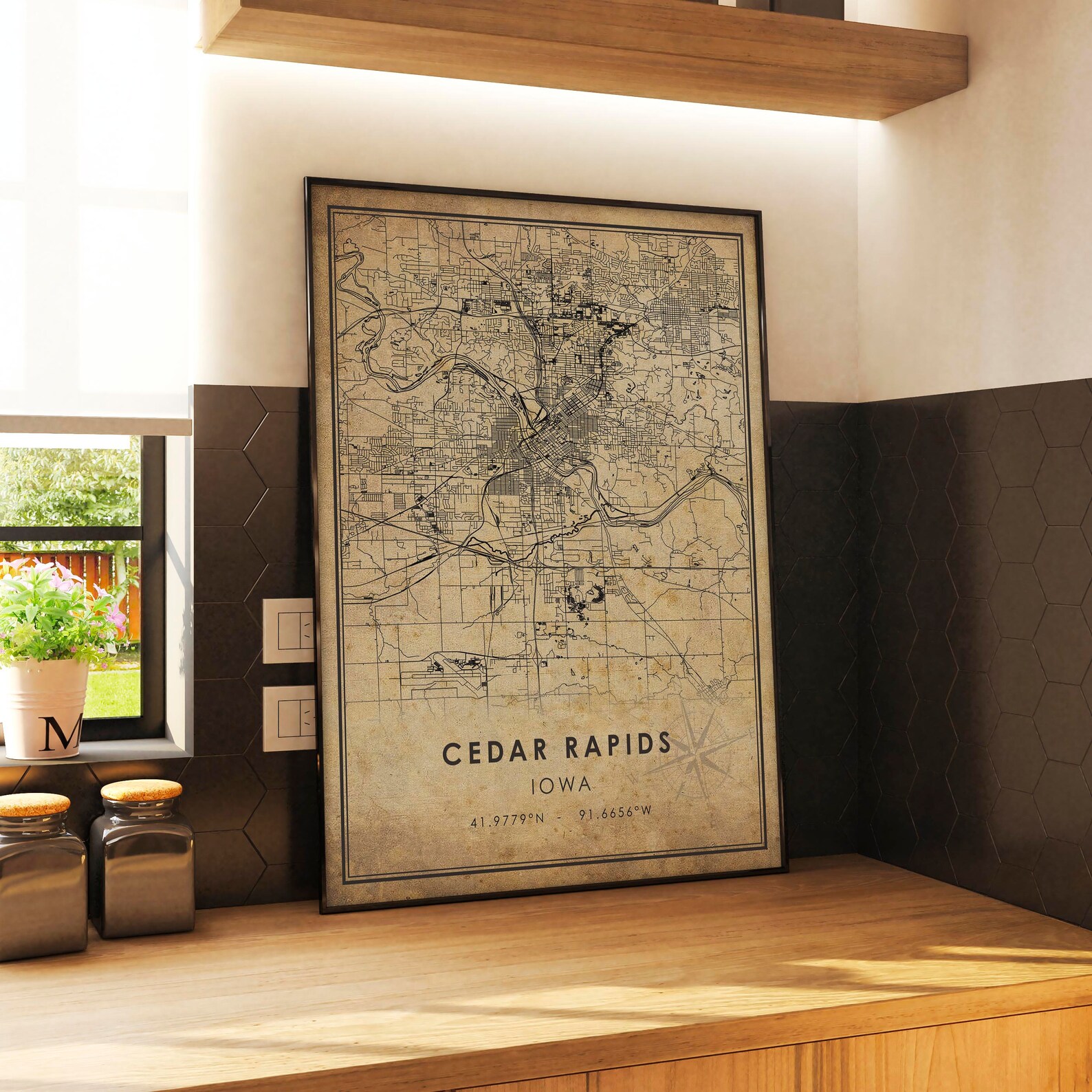 Cedar Rapids Vintage Map Print Cedar Rapids Map Iowa Map - Etsy