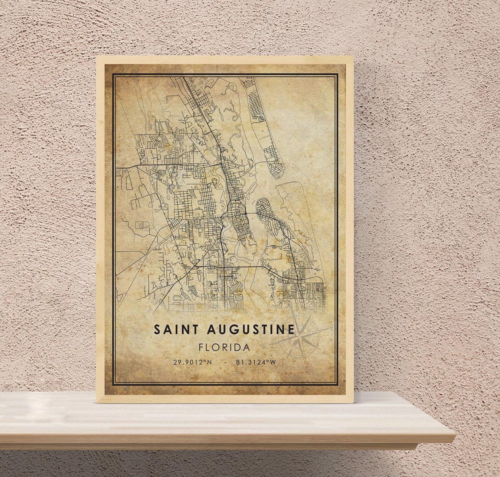 Saint Augustine Map Print Saint Augustine Map Florida Map - Etsy
