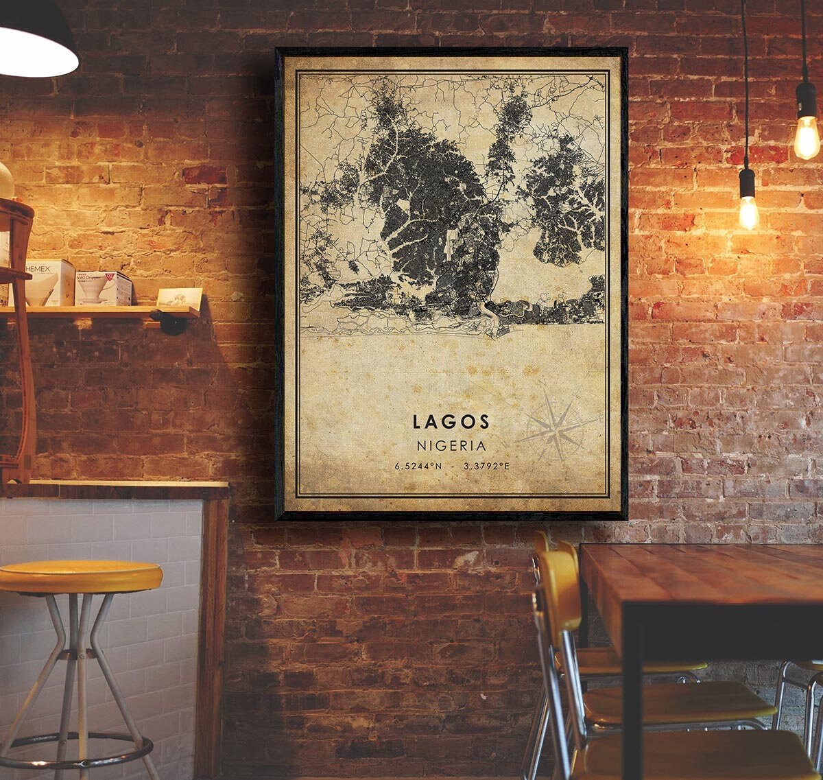 Lagos Map Print Lagos Map Nigeria Map Art Lagos City - Etsy