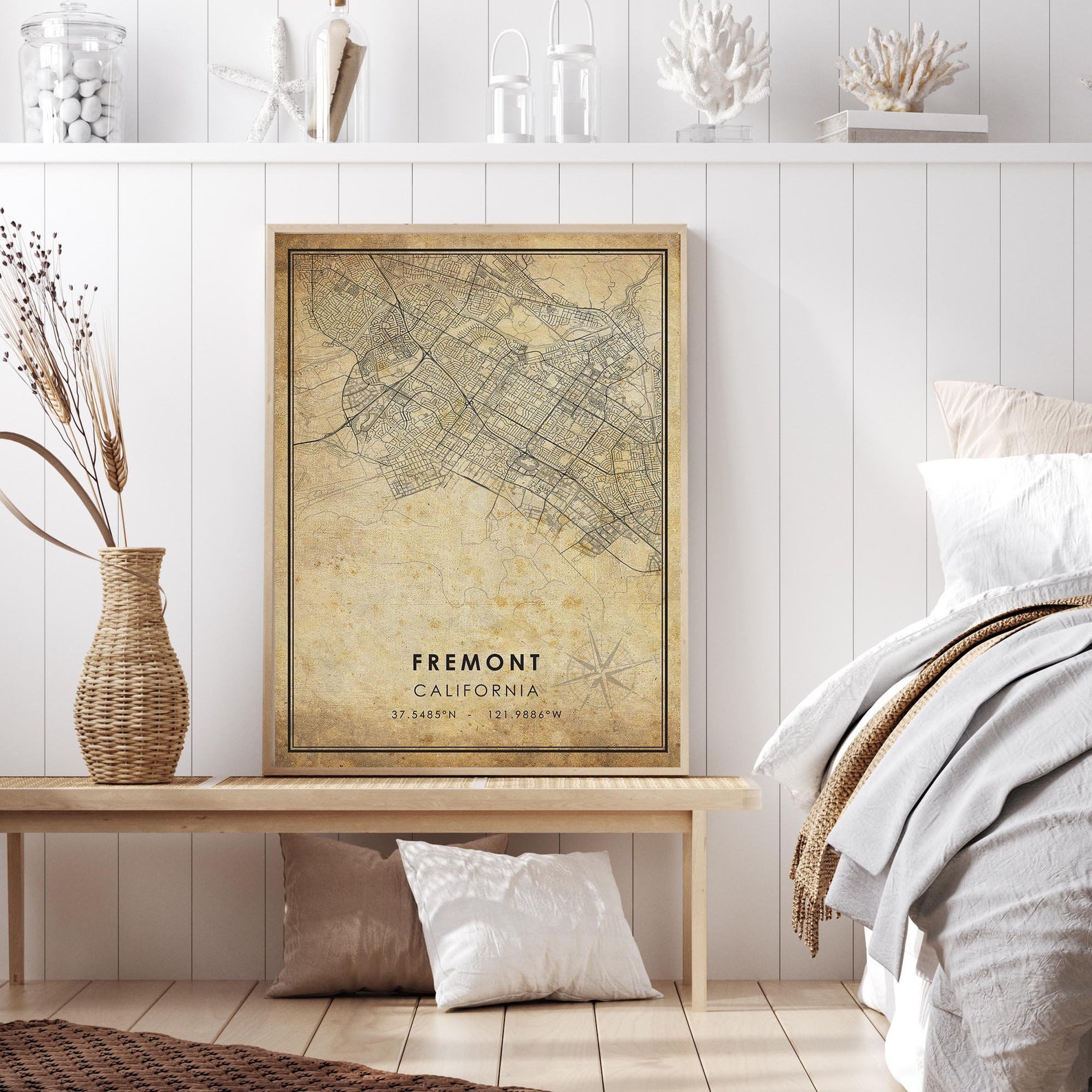 Fremont Vintage Map Print | Fremont Map | California Map Art | Fremont ...