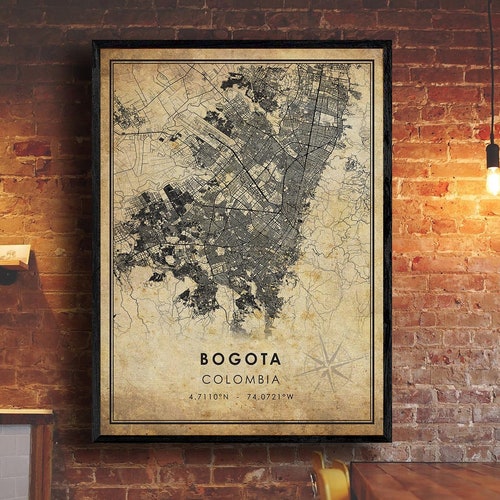 Bogota Poster Colombia Vintage Travel Print Wall Art City - Etsy