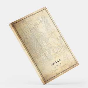 Deland Vintage Map Print | Deland Map | Florida Map Art | Deland City ...
