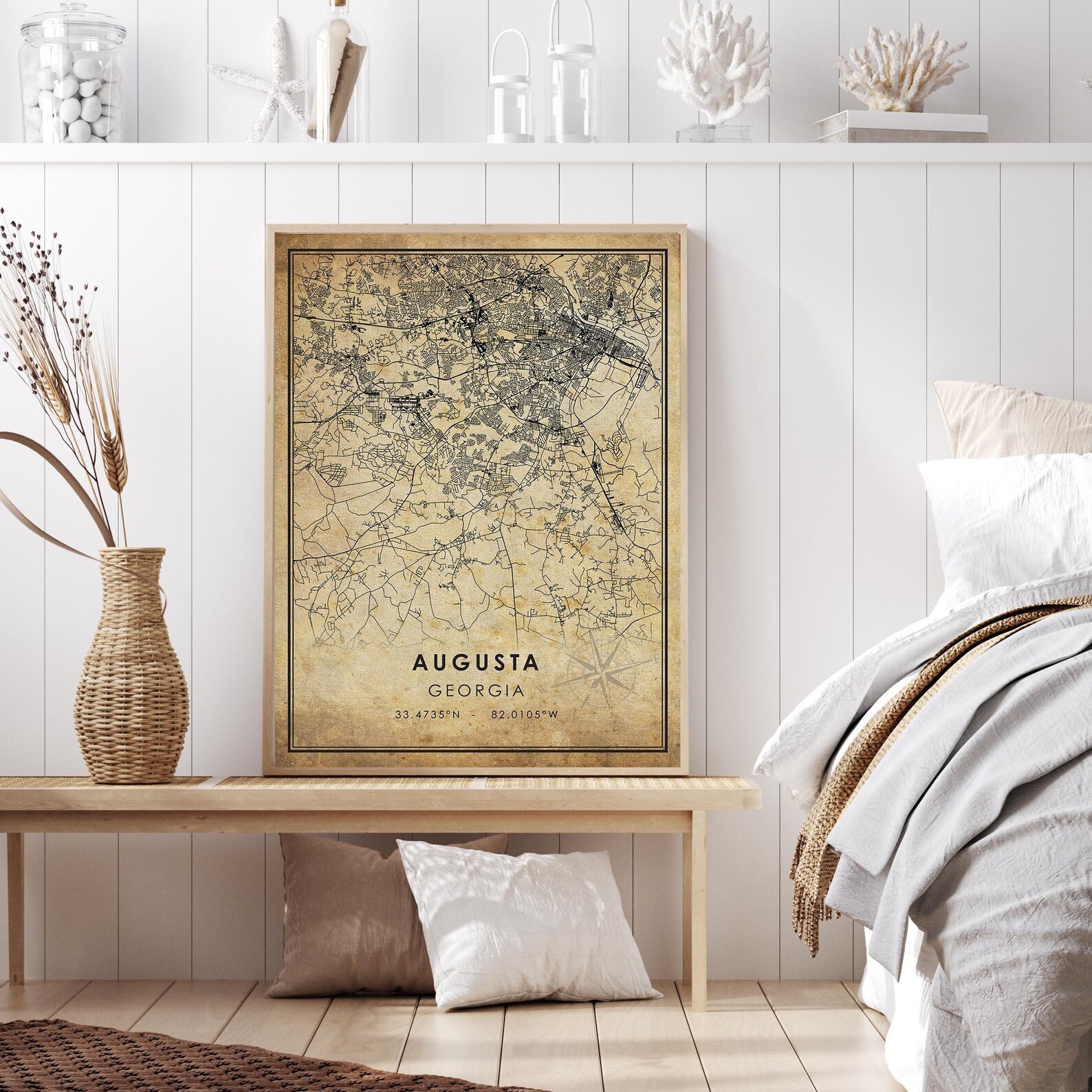 Augusta Vintage Map Print | Augusta Map | Georgia Map Art | Augusta ...