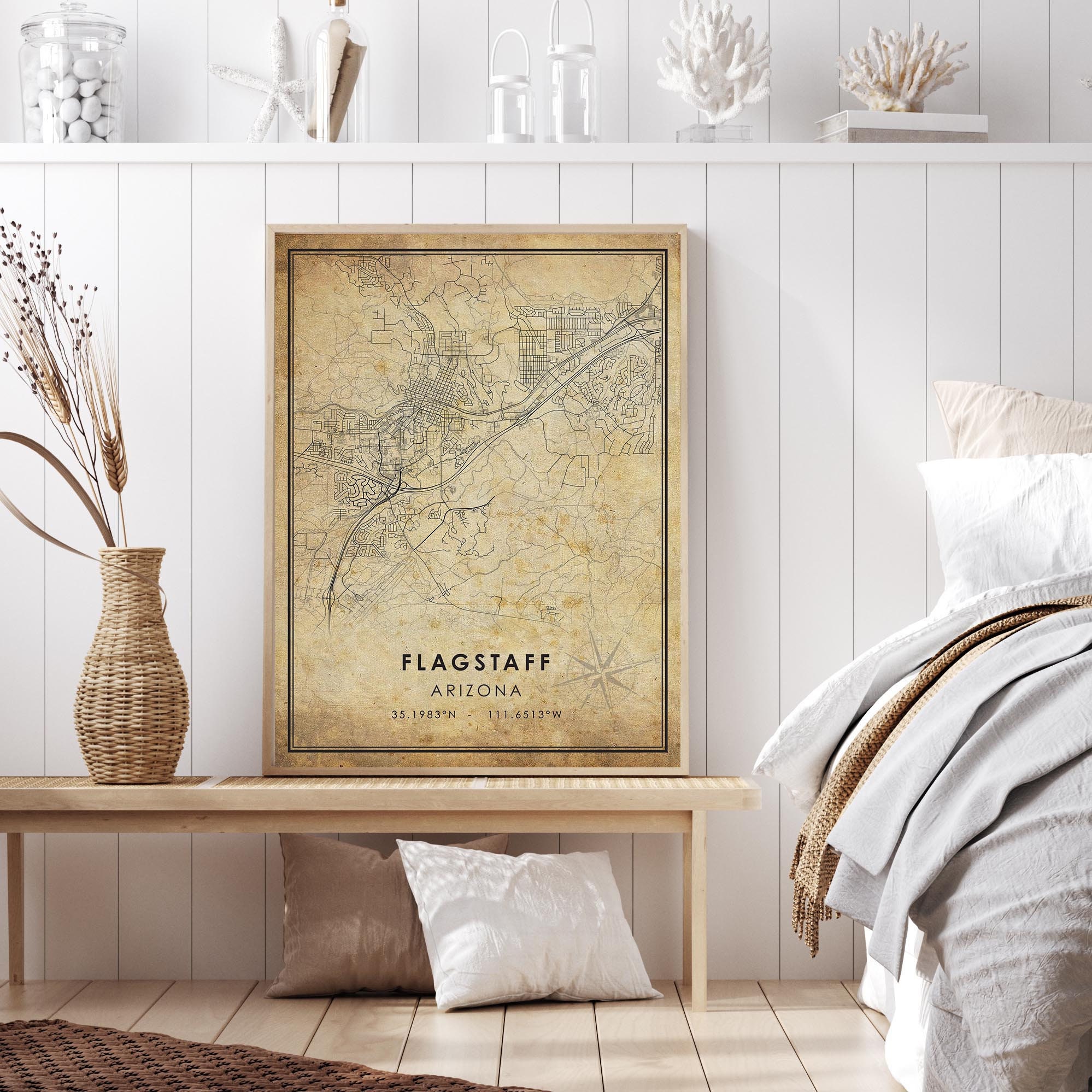 Flagstaff Vintage Map Print Flagstaff Map Arizona Map Art - Etsy