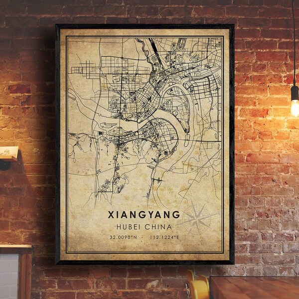 Xiangyang China Map - Etsy