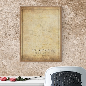 Bell Buckle Vintage Map Print Tennessee Map Bell Buckle | Etsy