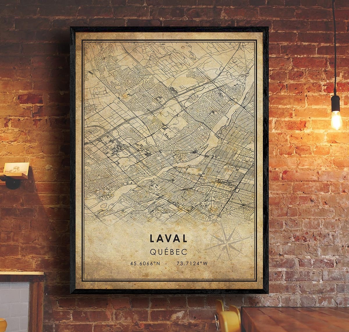 Laval Vintage Map Print Laval Map Quebec Map Art Laval - Etsy