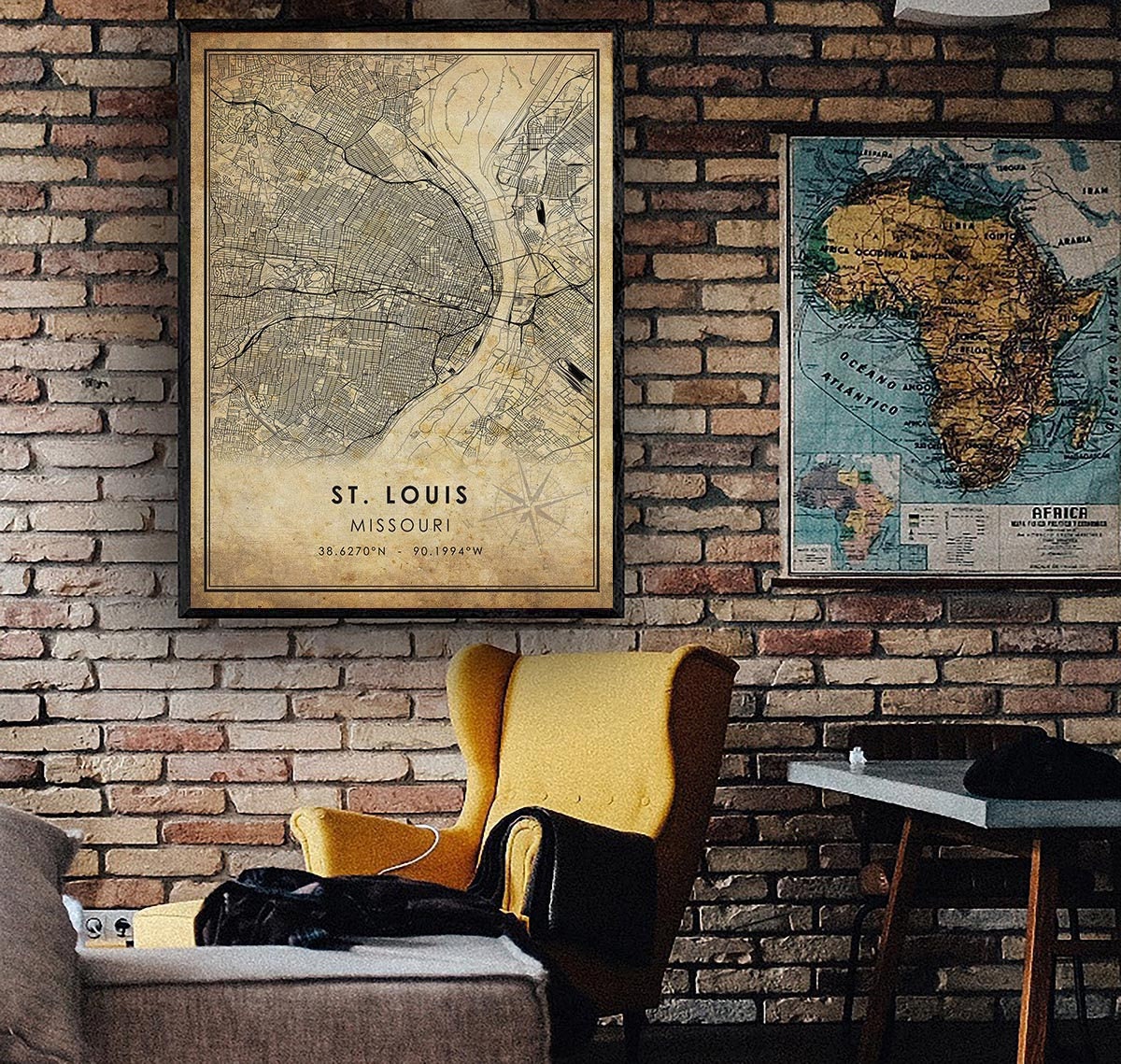 St. Louis Vintage Map Print | St. Louis Map | Missouri Map Art | St ...