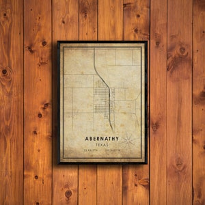 Abernathy Vintage Map Print Abernathy Map Abernathy Texas | Etsy