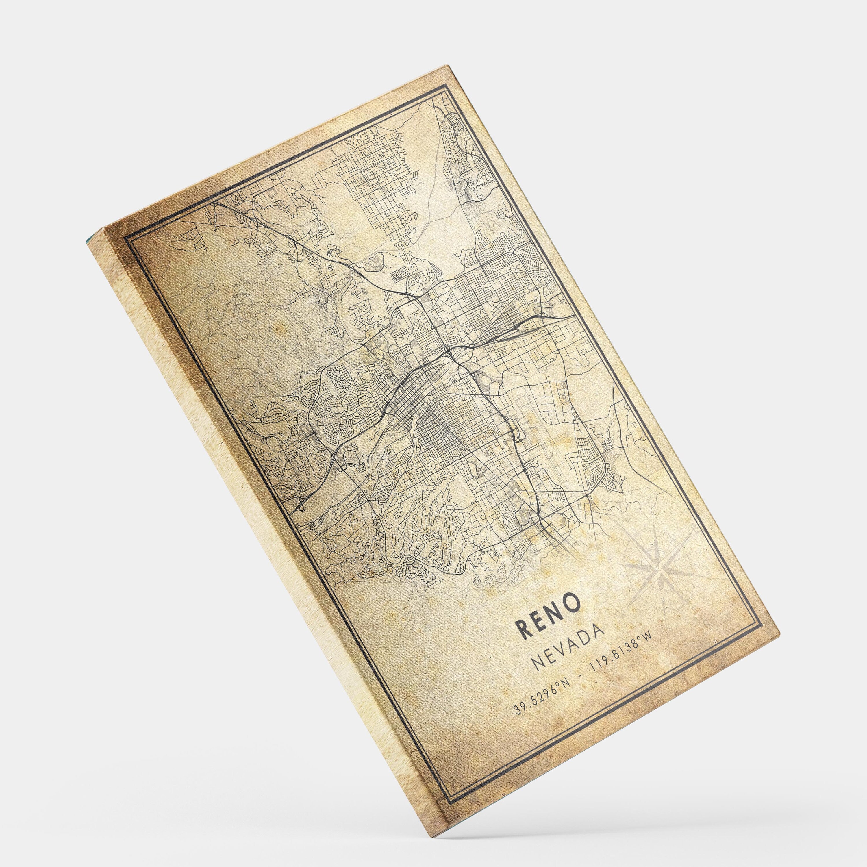Reno Vintage Map Print Reno Map Nevada Map Art Reno City - Etsy