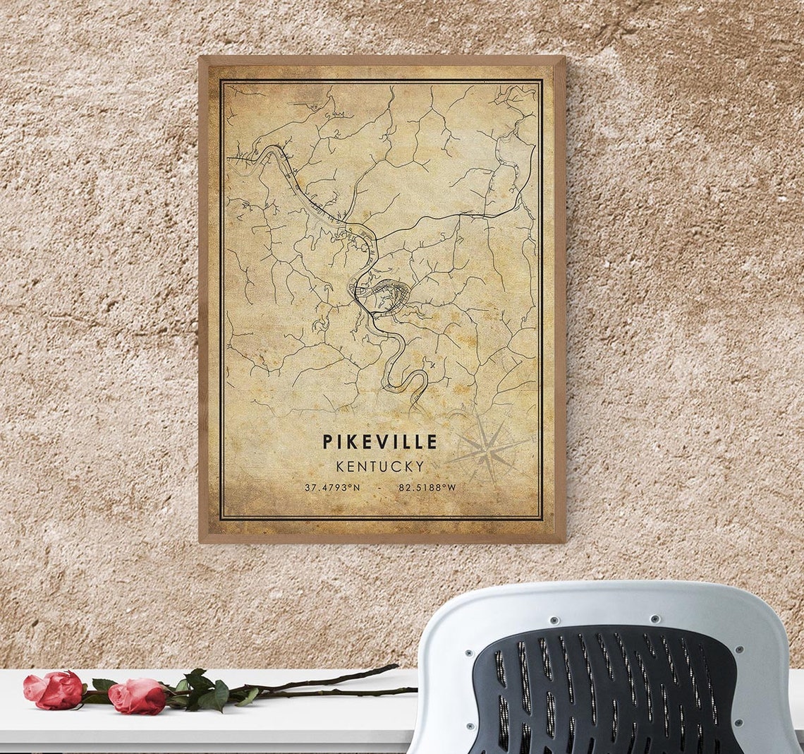 Pikeville Map Print Pikeville Map Kentucky Map Art | Etsy
