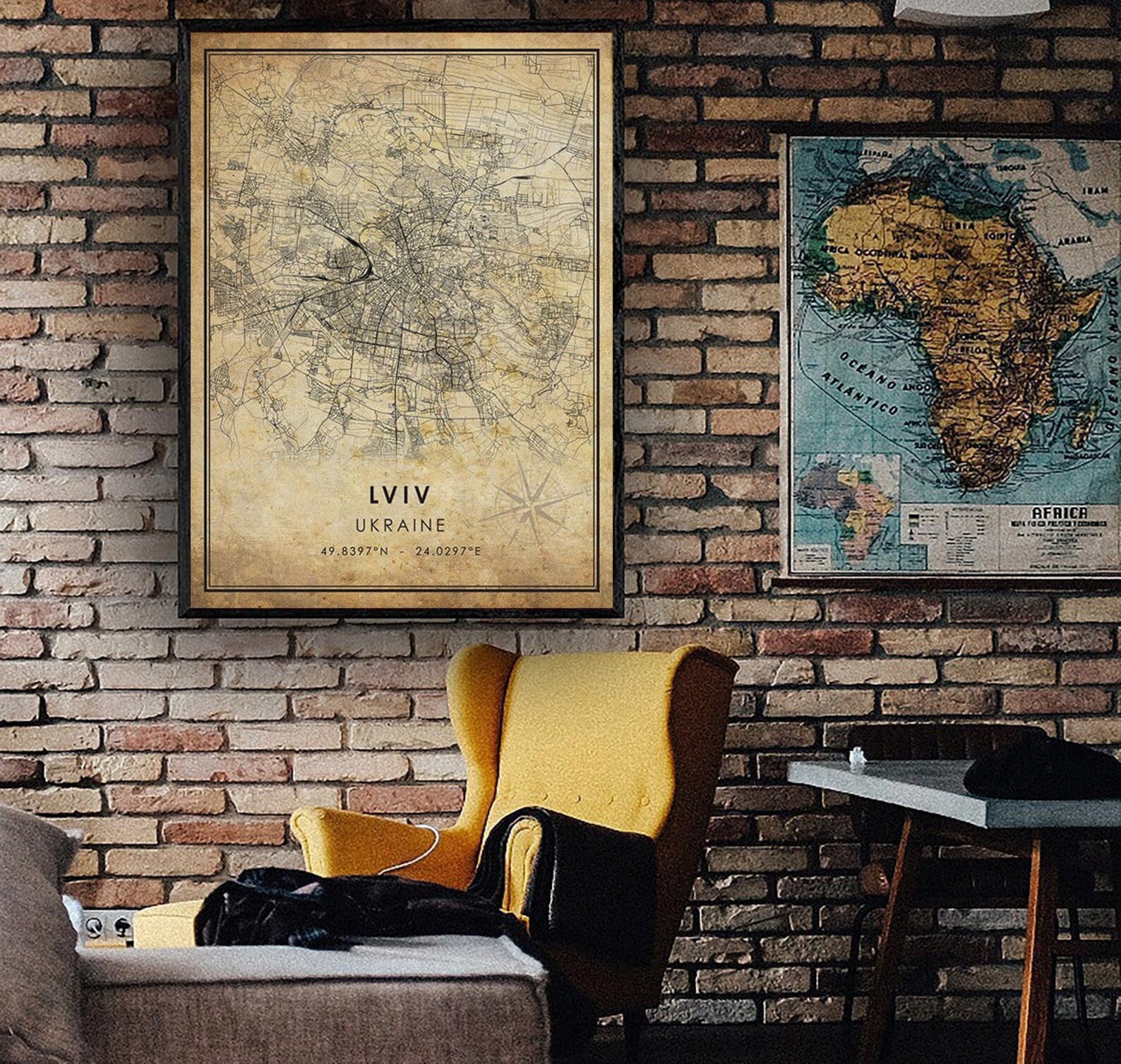 Lviv Vintage Map Print | Lviv Map | Ukraine Map Art | Lviv City Road ...