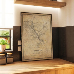 Novato Map Print | Novato Map | California Map Art | Novato City Road ...