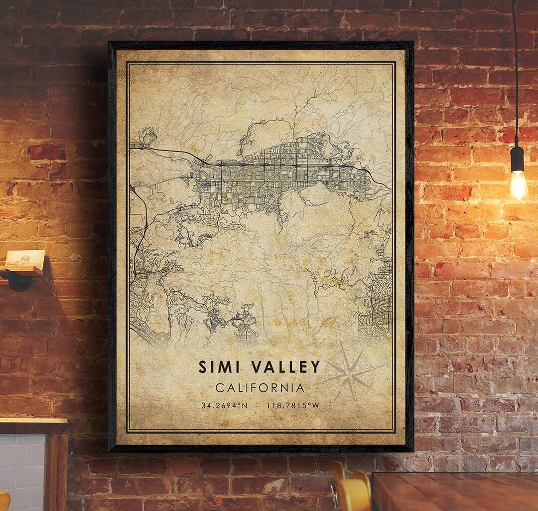 Simi Valley Map Print | Simi Valley Map | California Map Art | Simi ...