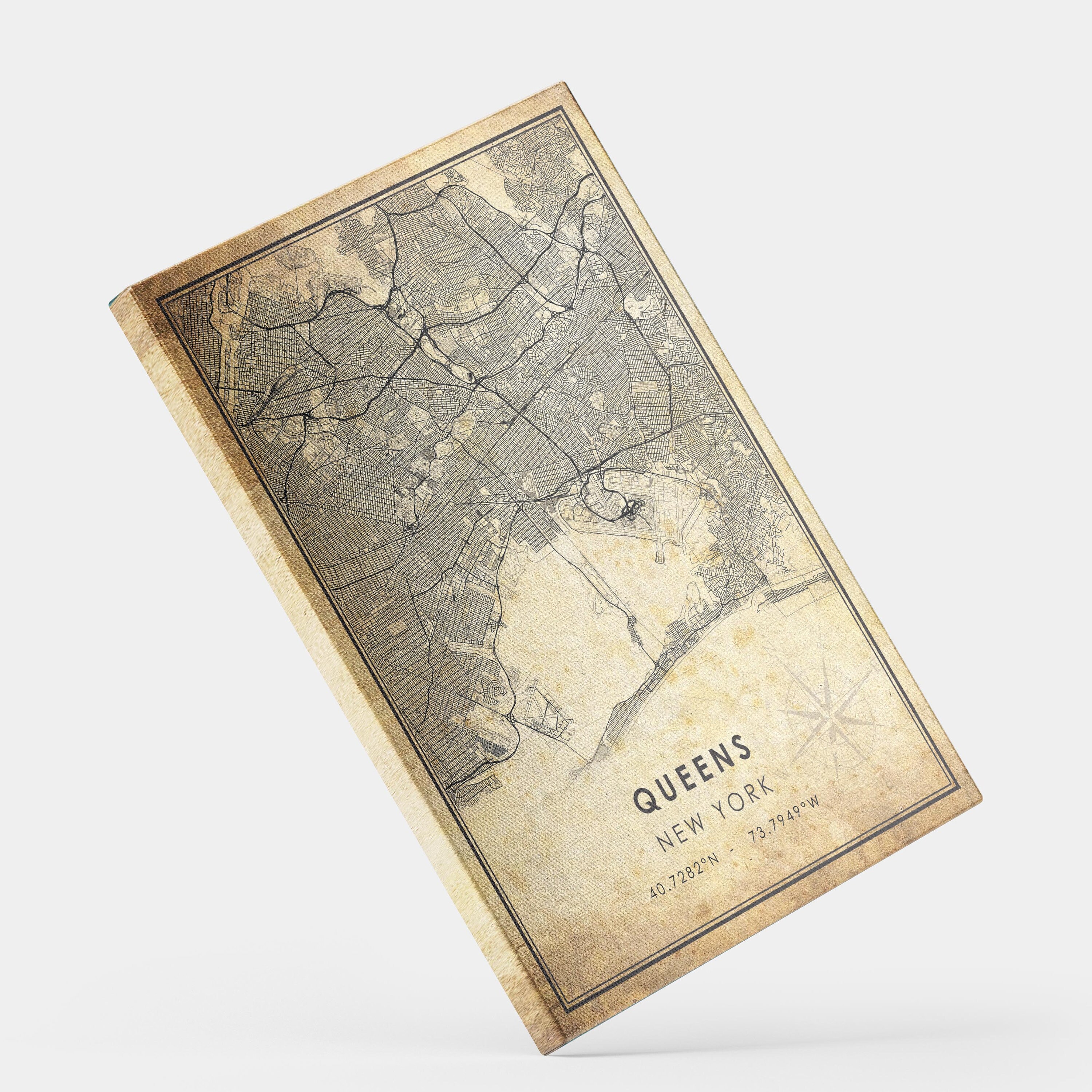 Queens Vintage Map Print Queens Map New York Map Art - Etsy