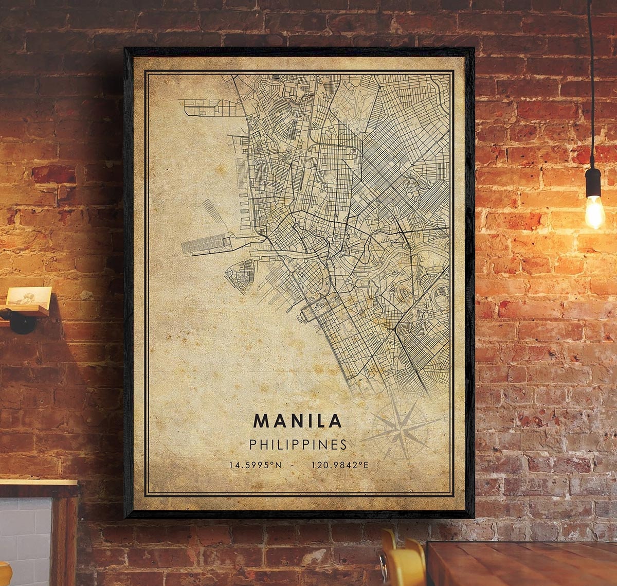 Manila Vintage Map Print Manila Map Philippines Map Art - Etsy