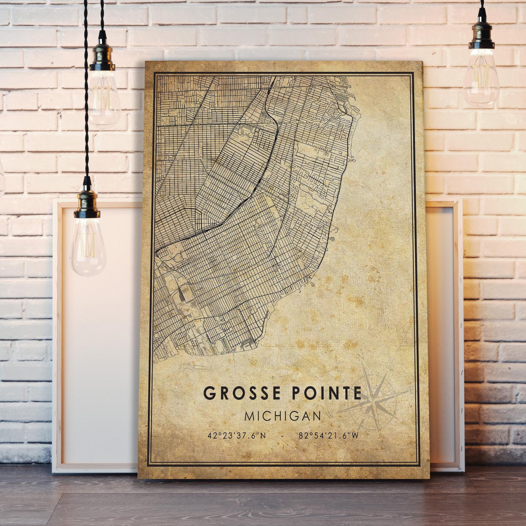 Grosse Pointe Map Print Grosse Pointe Map Michigan Map Art - Etsy UK