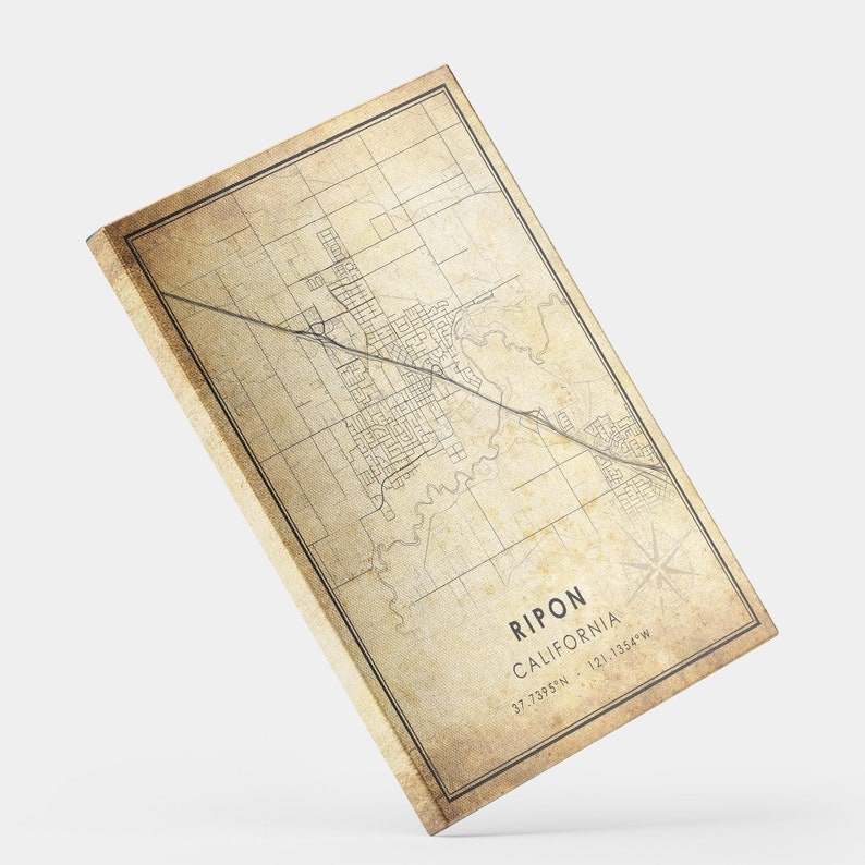 Ripon Map Print Ripon Map California Map Art Ripon City - Etsy