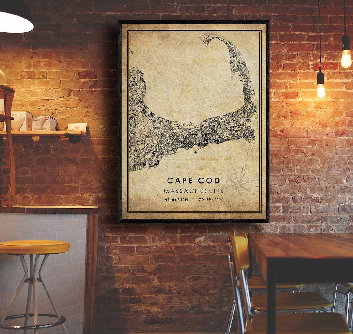 Cape Cod Vintage Map Print Cape Cod Map Cape Cod - Etsy