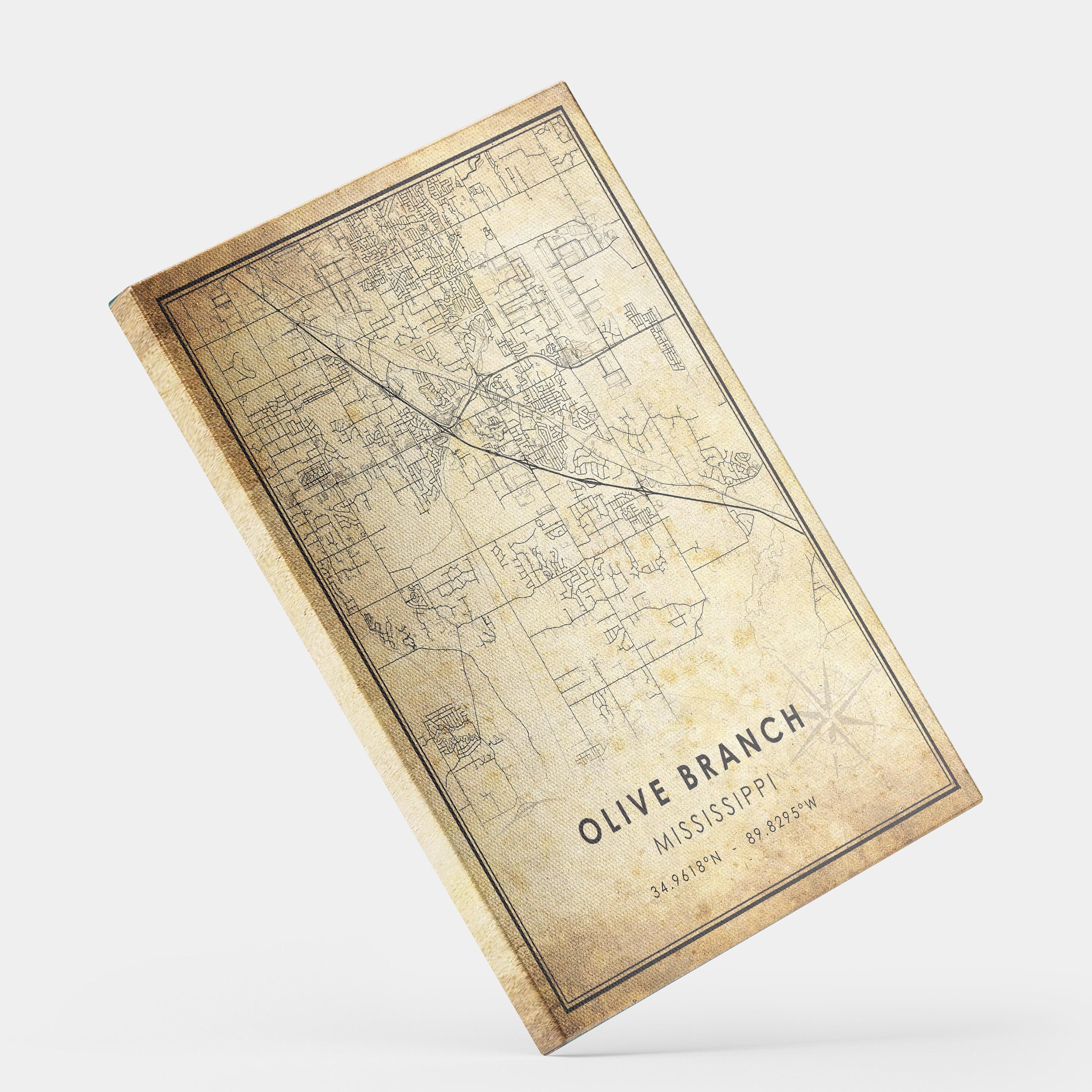Olive Branch Map Print Olive Branch Map Mississippi Map - Etsy