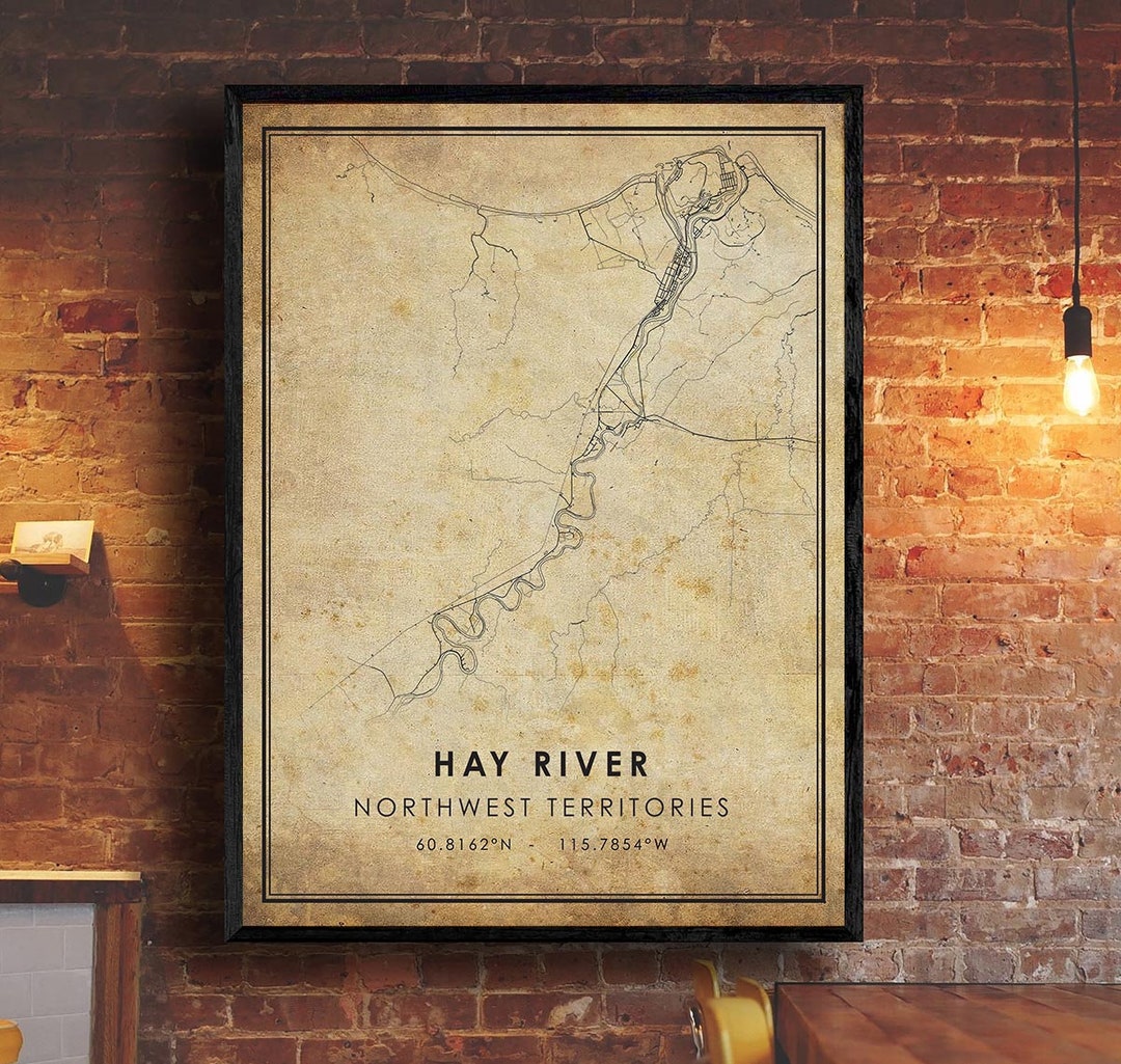 Hay River Vintage Map Print Hay River Northwest Territories - Etsy