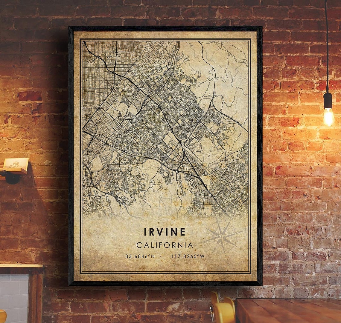 Irvine Vintage Map Print | Irvine Map | California Map Art | Irvine ...