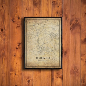 Sevierville Map Print Sevierville Map Tennessee Map Art | Etsy