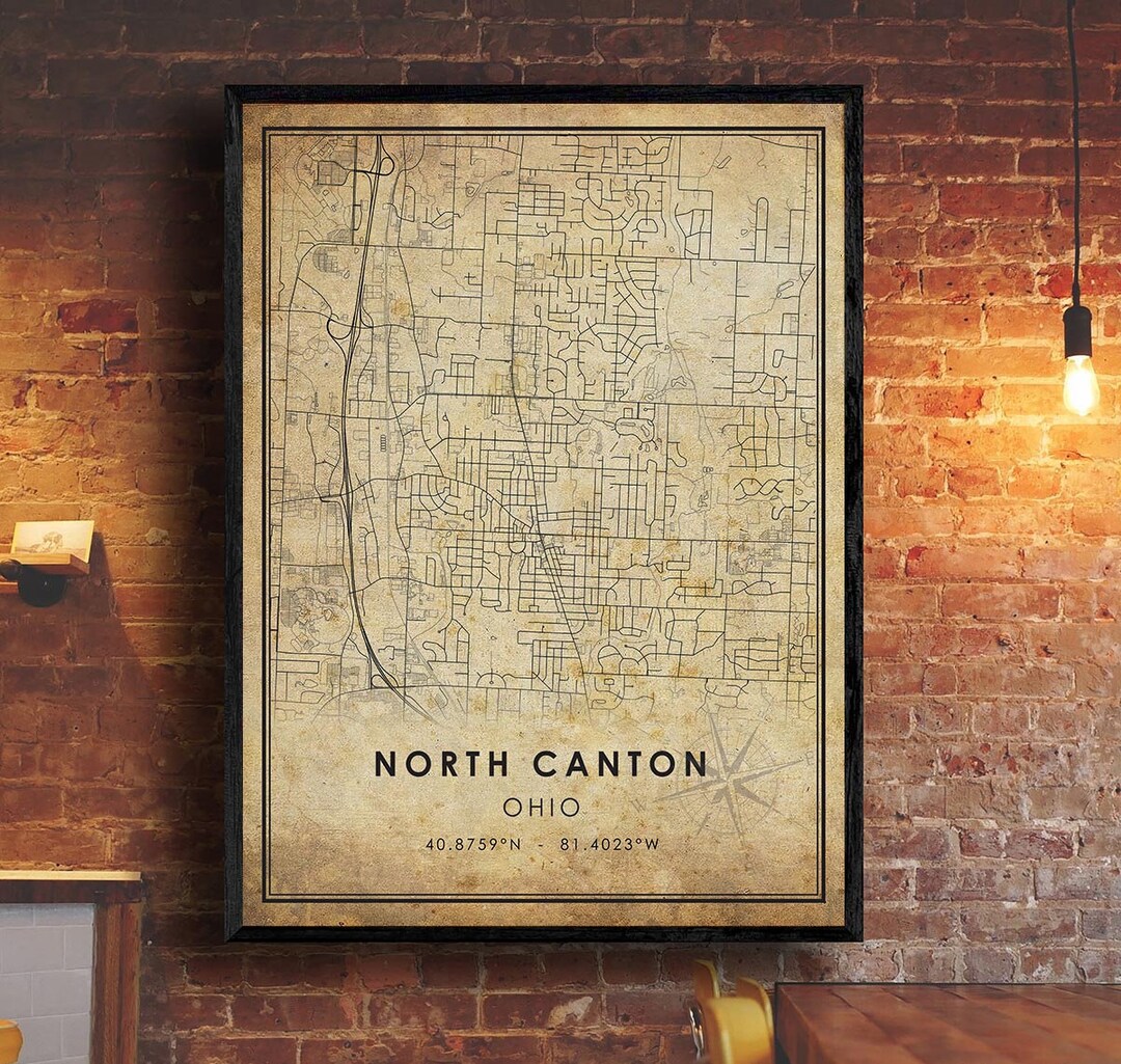 North Canton Map Print | North Canton Map | Ohio Map Art | North Canton ...
