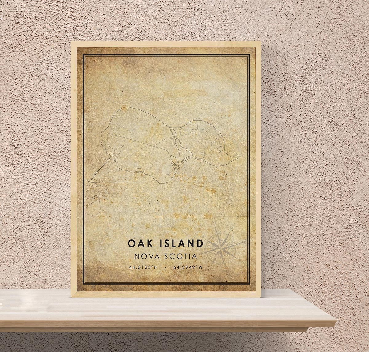 Oak Island Map Print Oak Island Map Nova Scotia Map Art | Etsy