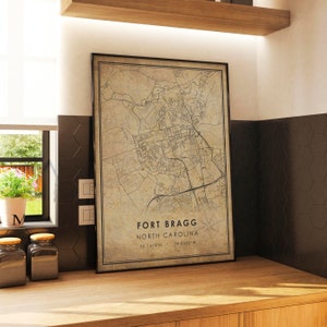 Fort Bragg Map Print | Fort Bragg Map | North Carolina Map Art | Fort ...