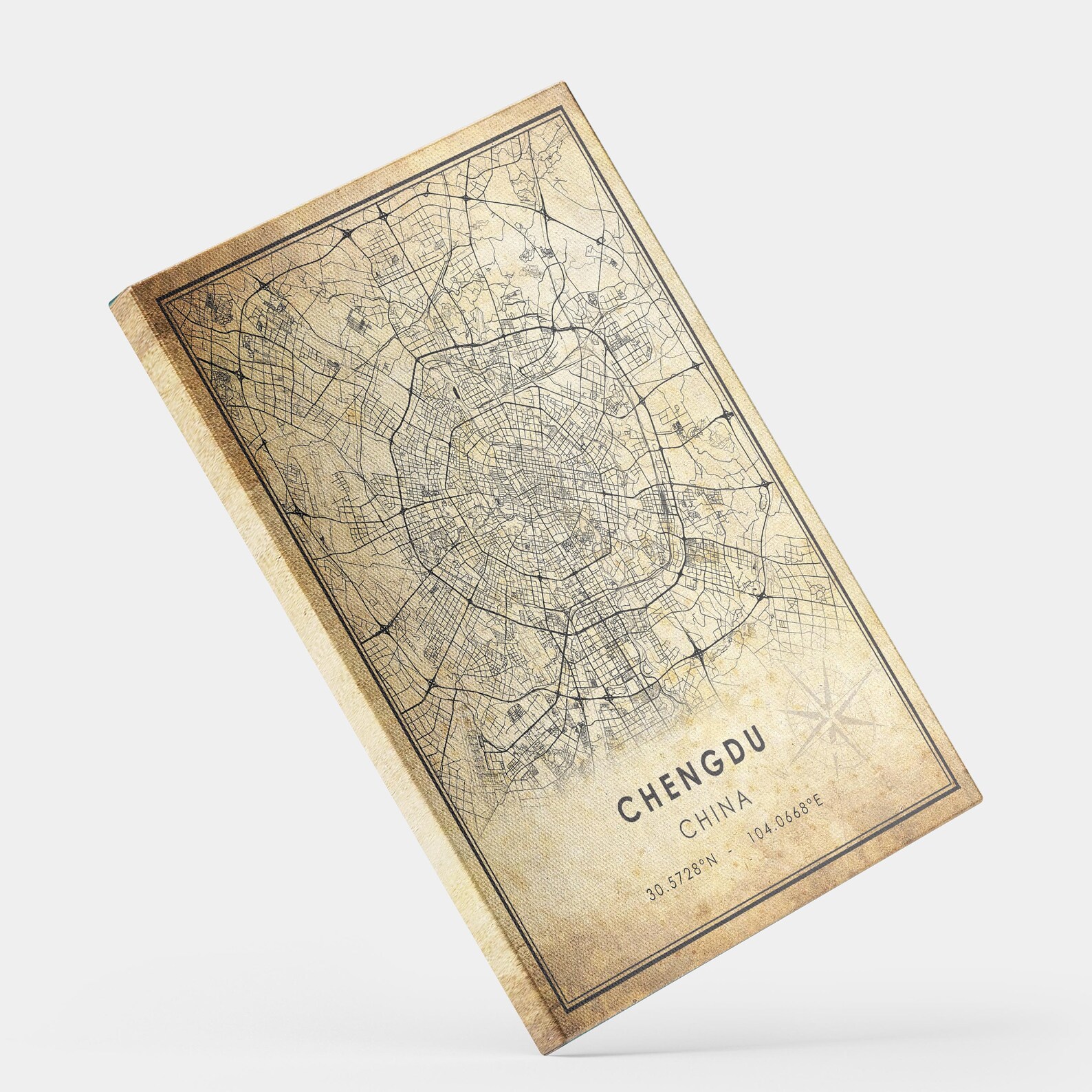 Chengdu Vintage Map Print Chengdu Map China Map Art - Etsy